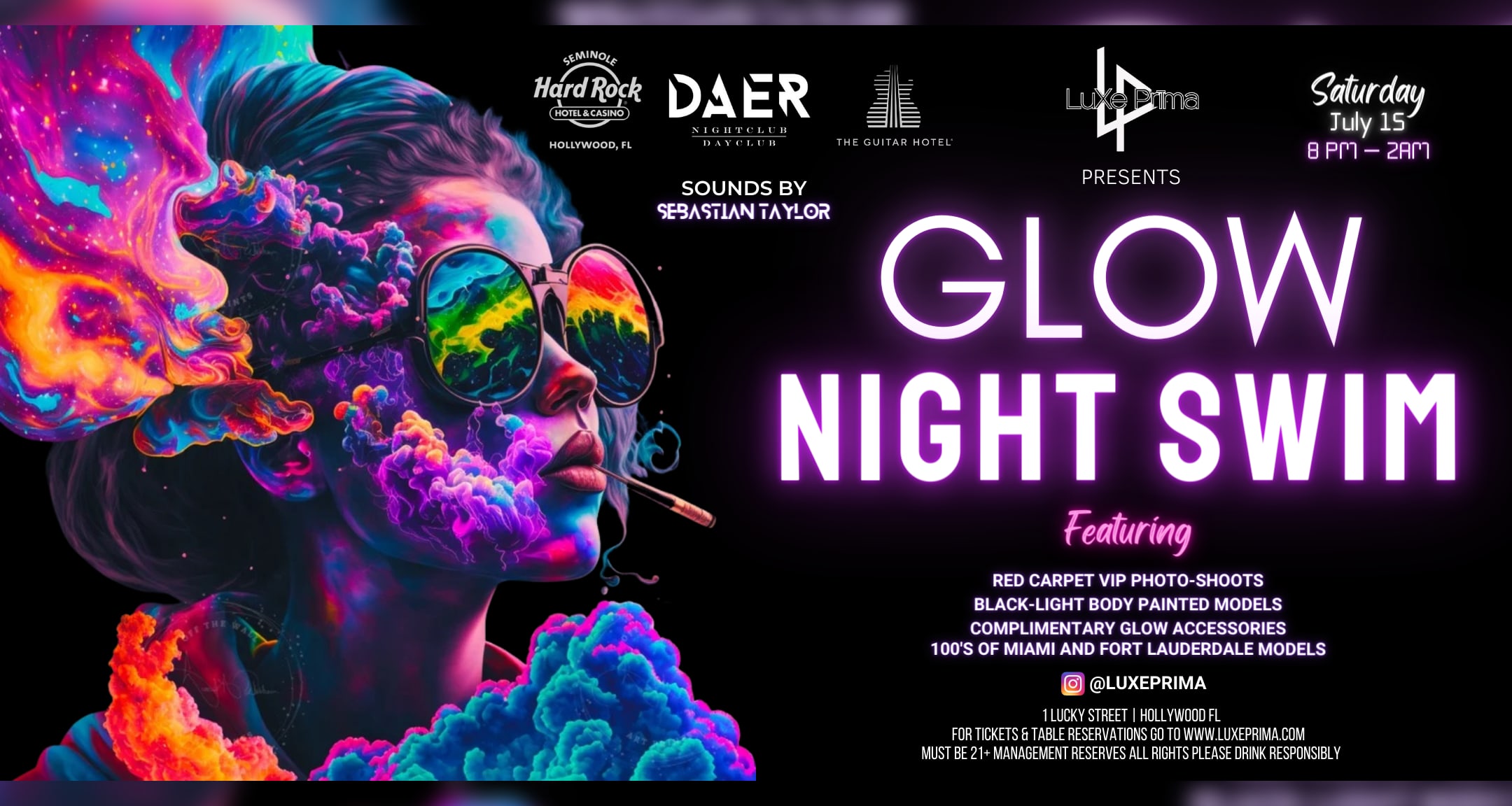 Glow Night Swim Pool Party - Miami | Fever
